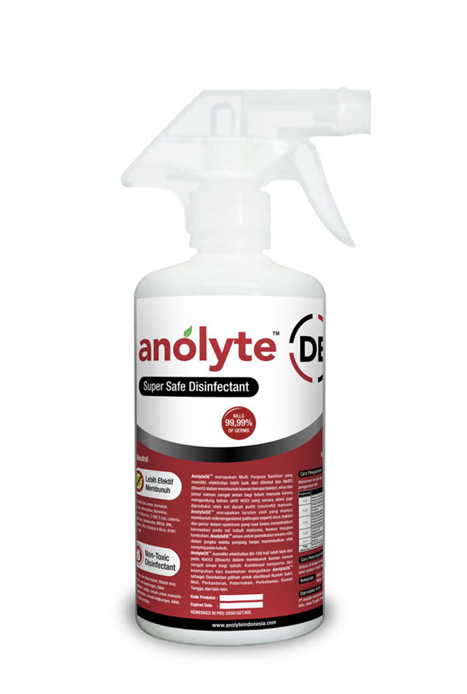 Anolyte DE 500 ml - Anolyte Indonesia | Antiseptik | Disinfektan | Virus